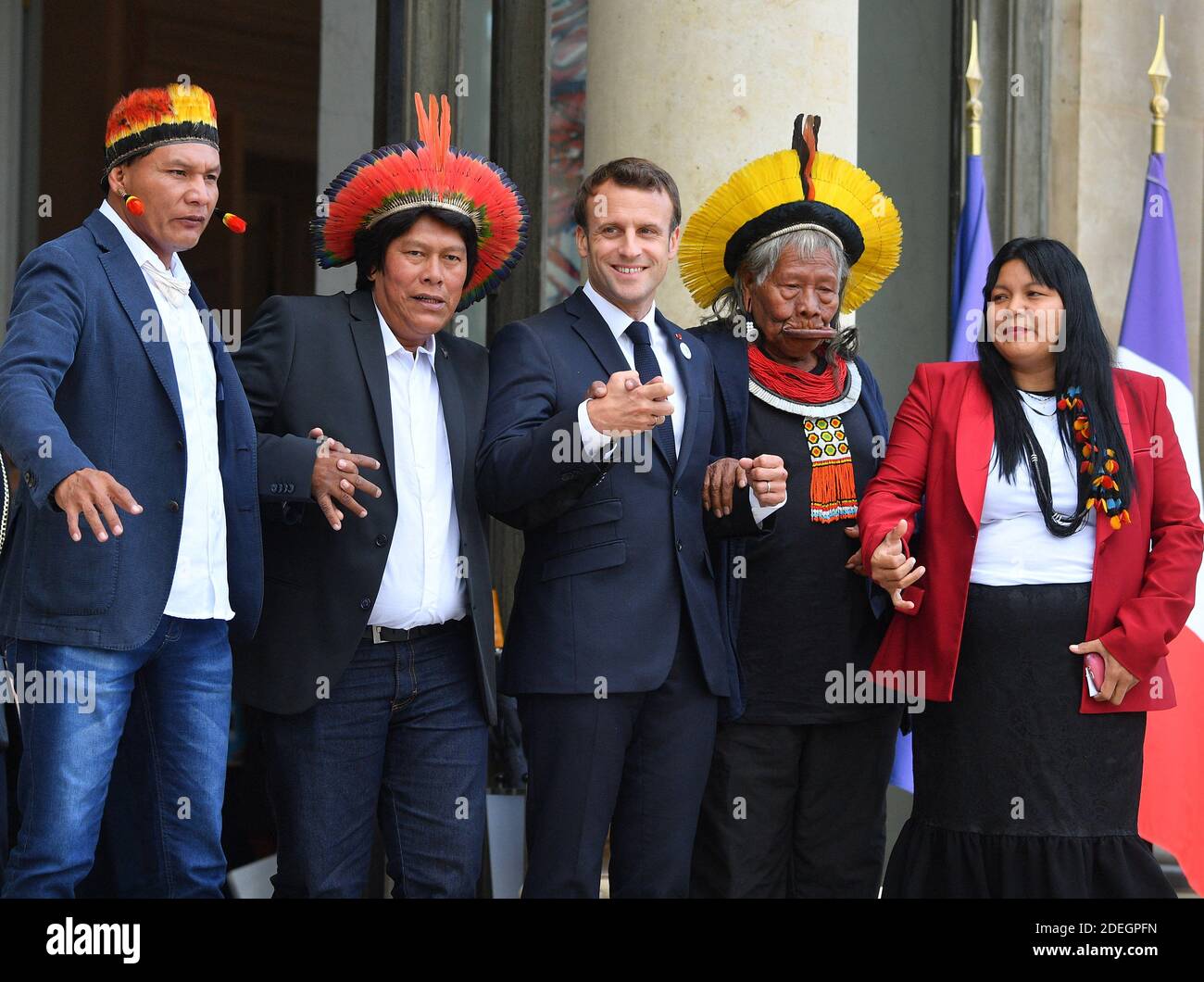Brazil's legendary indigenous chief Raoni Metuktire and three ...