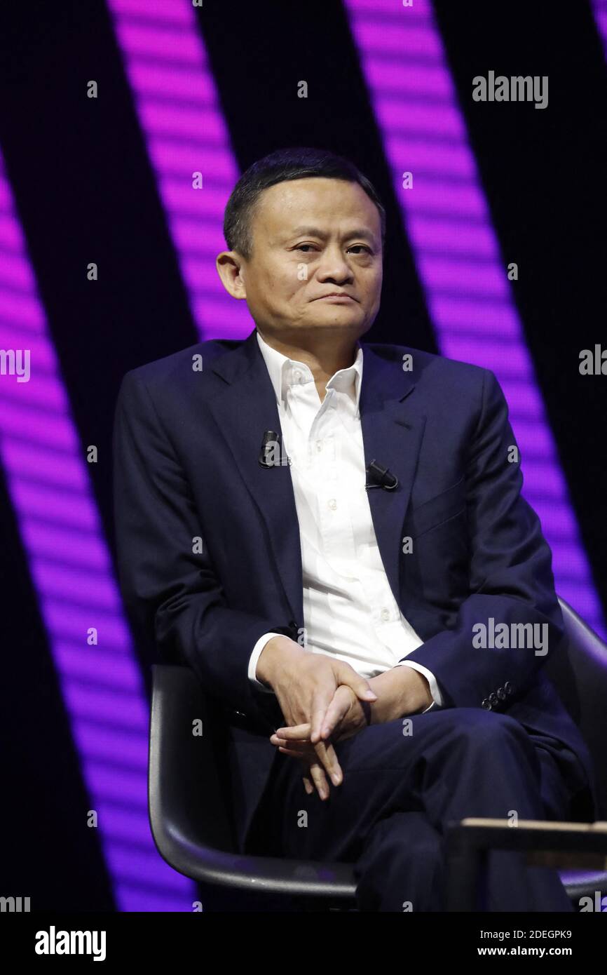 Founder and CEO of Alibaba Jack Ma is interviewed by Maurice Levy in ...