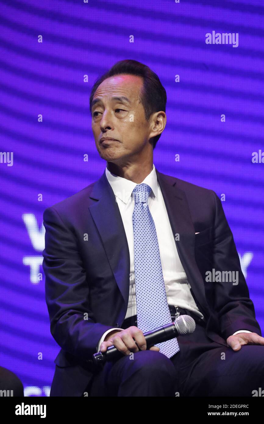 Samsung's CEO Young Sohn speaking in the VivaTech Exhibition in Palais ...