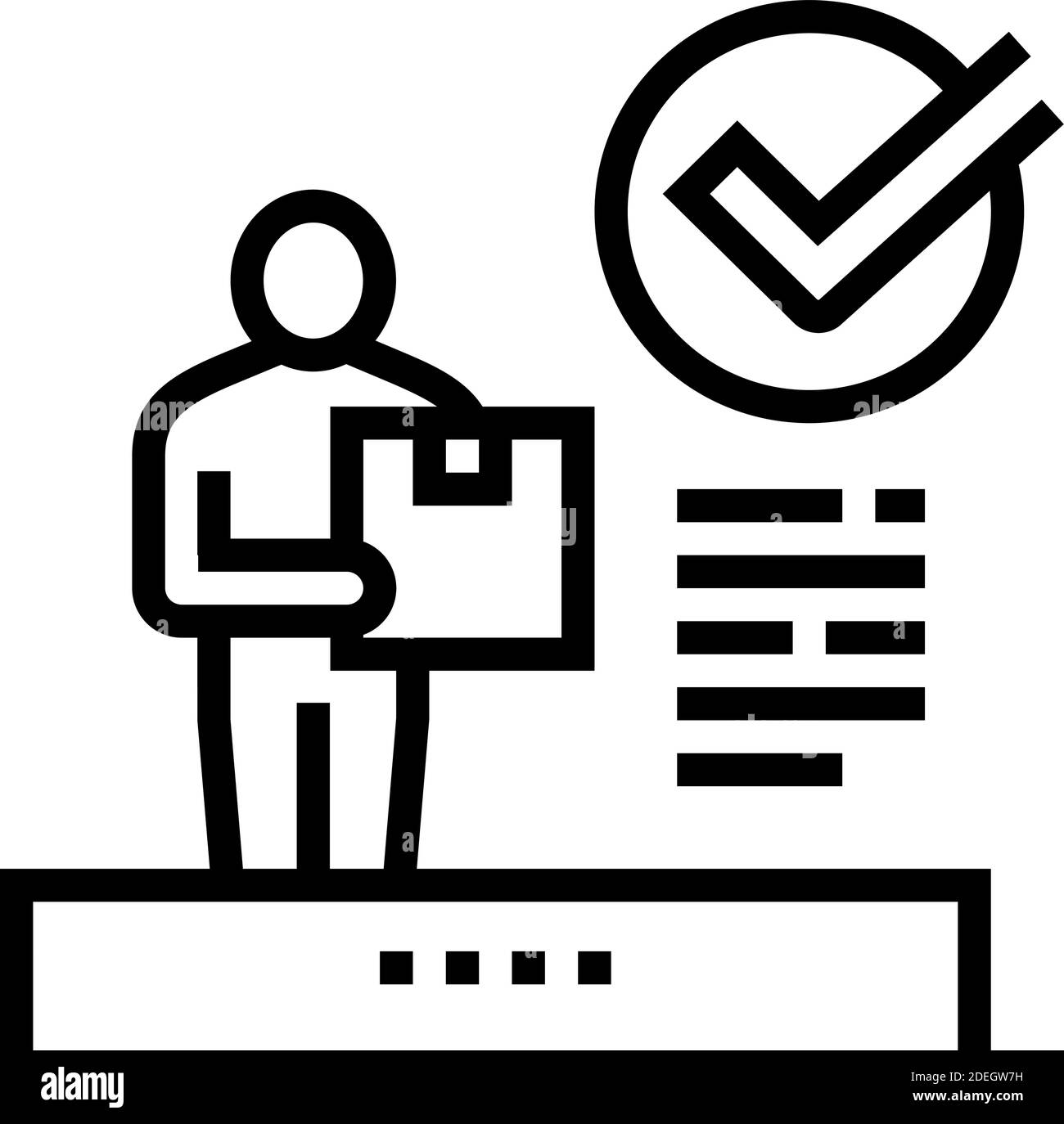 client received parcel line icon vector illustration Stock Vector Image ...