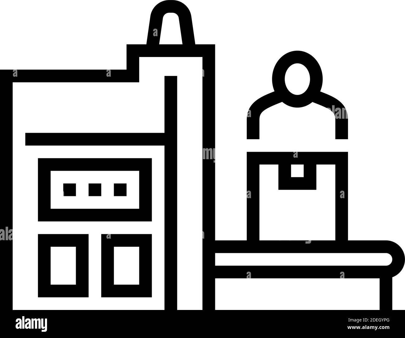 factory manufacturing equipment line icon vector illustration Stock ...