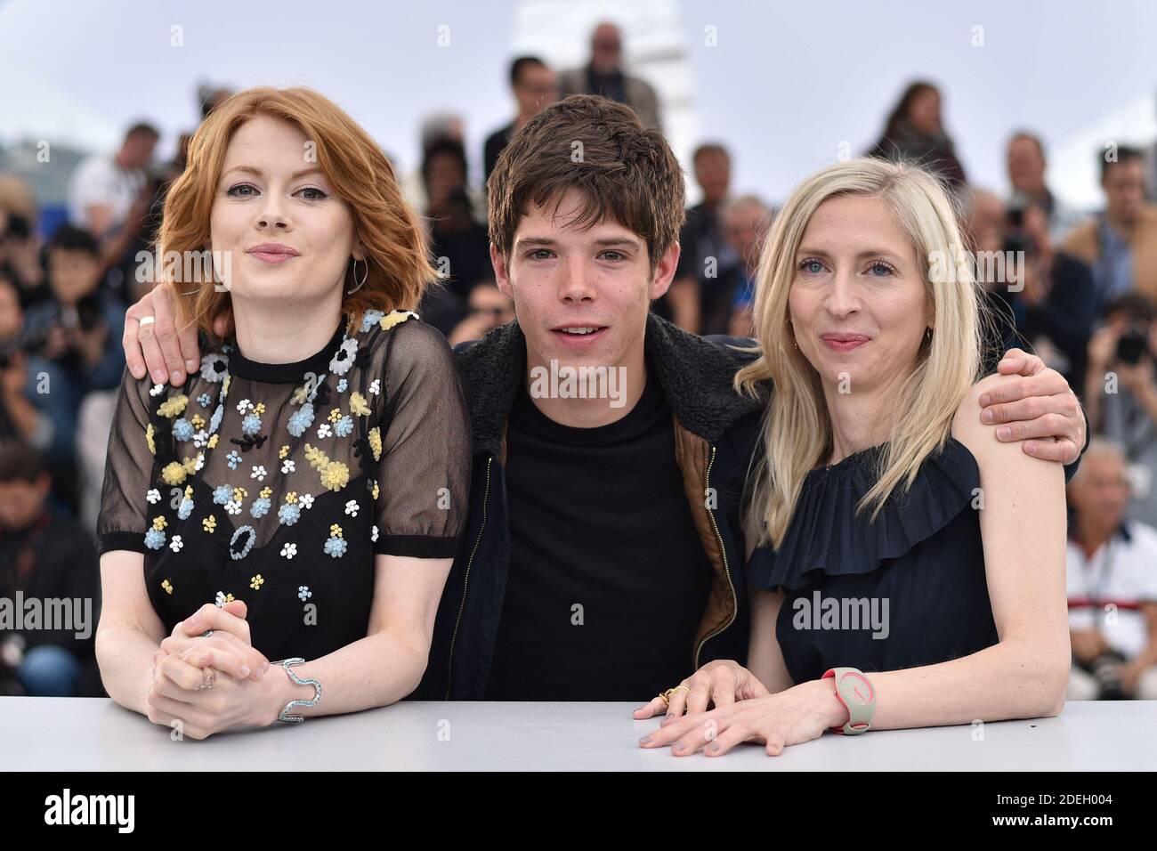 Director Jessica Hausner, Phenix Brossard and Emily Beecham attend the ...