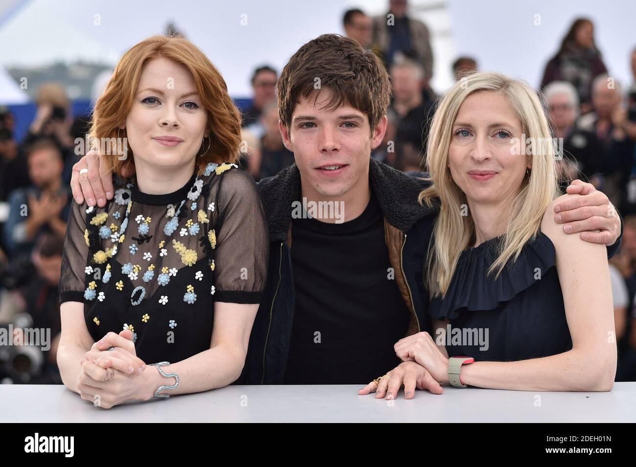 Director Jessica Hausner, Phenix Brossard and Emily Beecham attend the ...