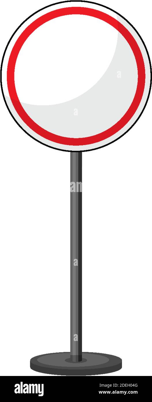 Empty red traffic sign on white background illustration Stock Vector ...