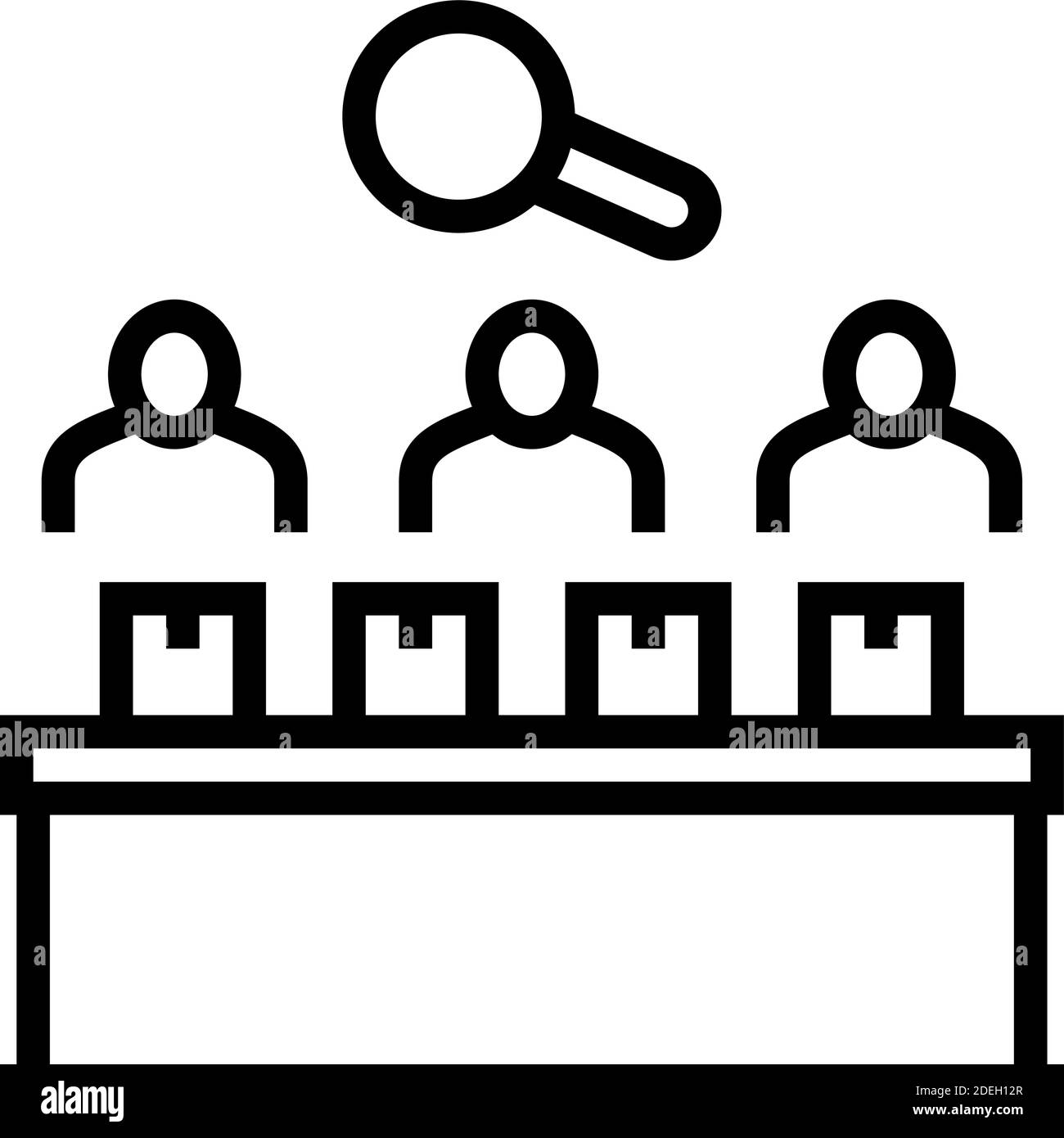 factory employees controlling manufacturing process line icon vector ...