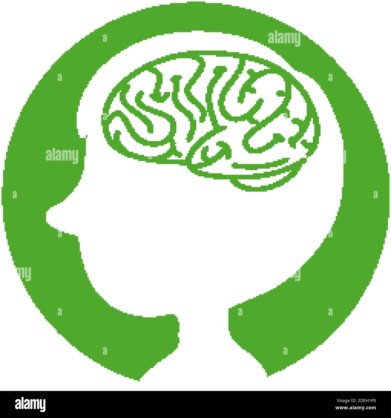 Isolated symbol human with brain outline illustration Stock Vector ...