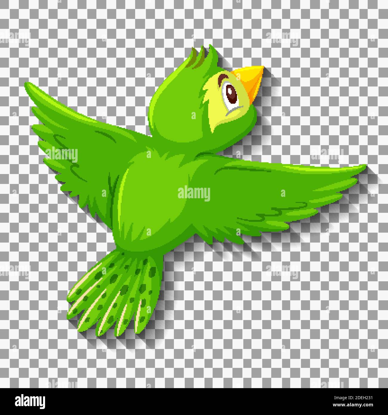Cute green bird cartoon character illustration Stock Vector Image & Art ...