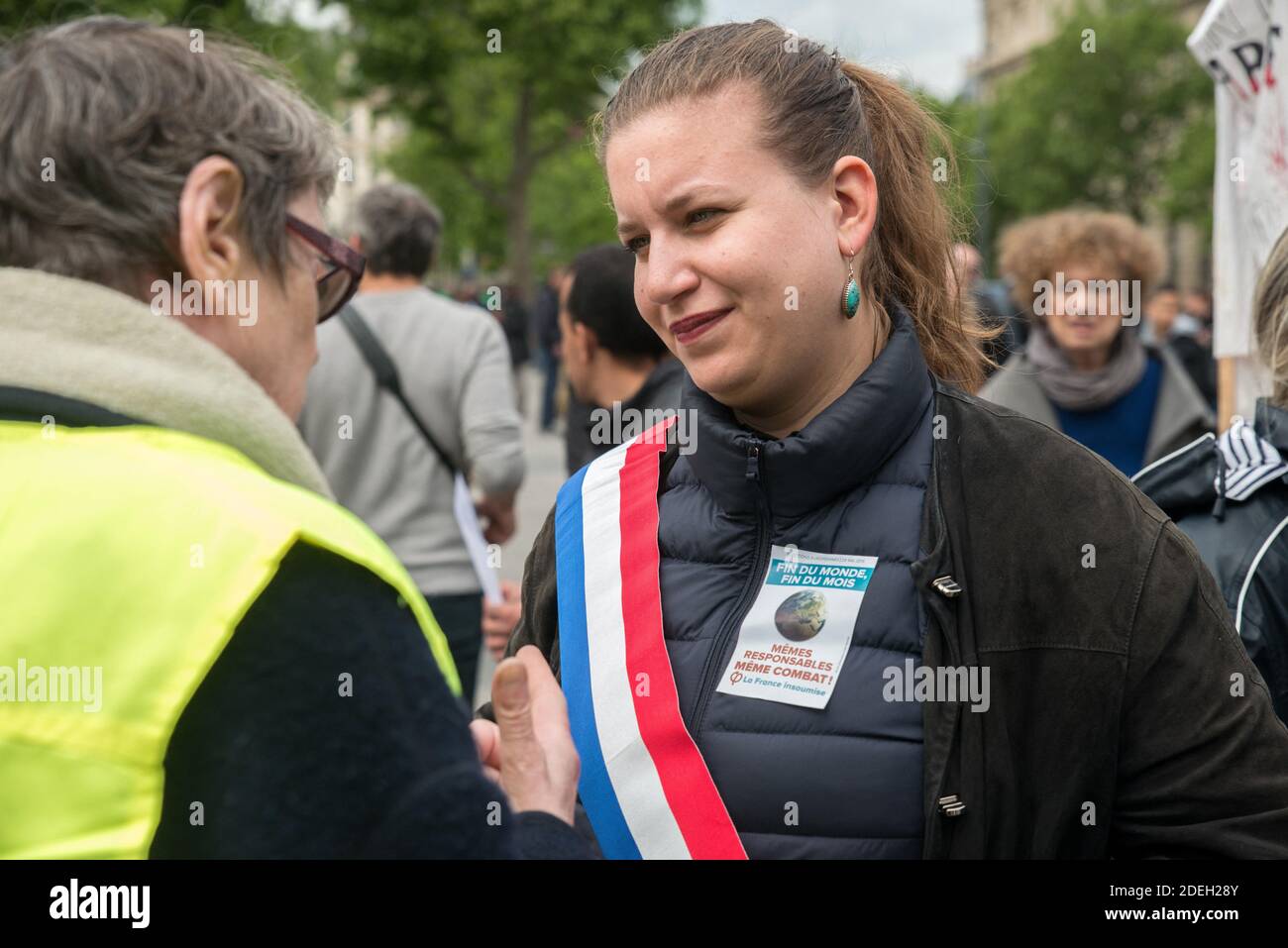 Mathilde Panot during the World march to protest against Monsanto-Bayer ...