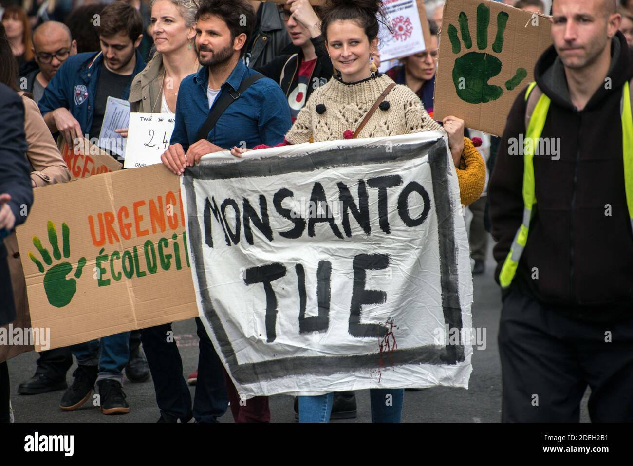 World march to protest against Monsanto-Bayer in Paris, France, on May ...