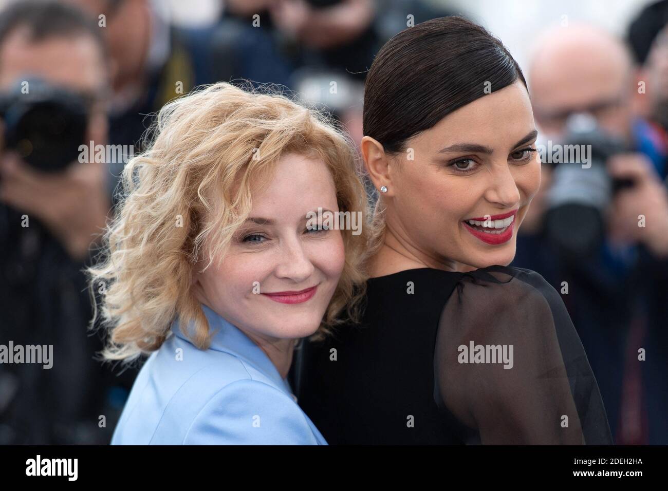 Rodica Lazar and Catrinel Marlon attending the Les Siffleurs Photocall ...