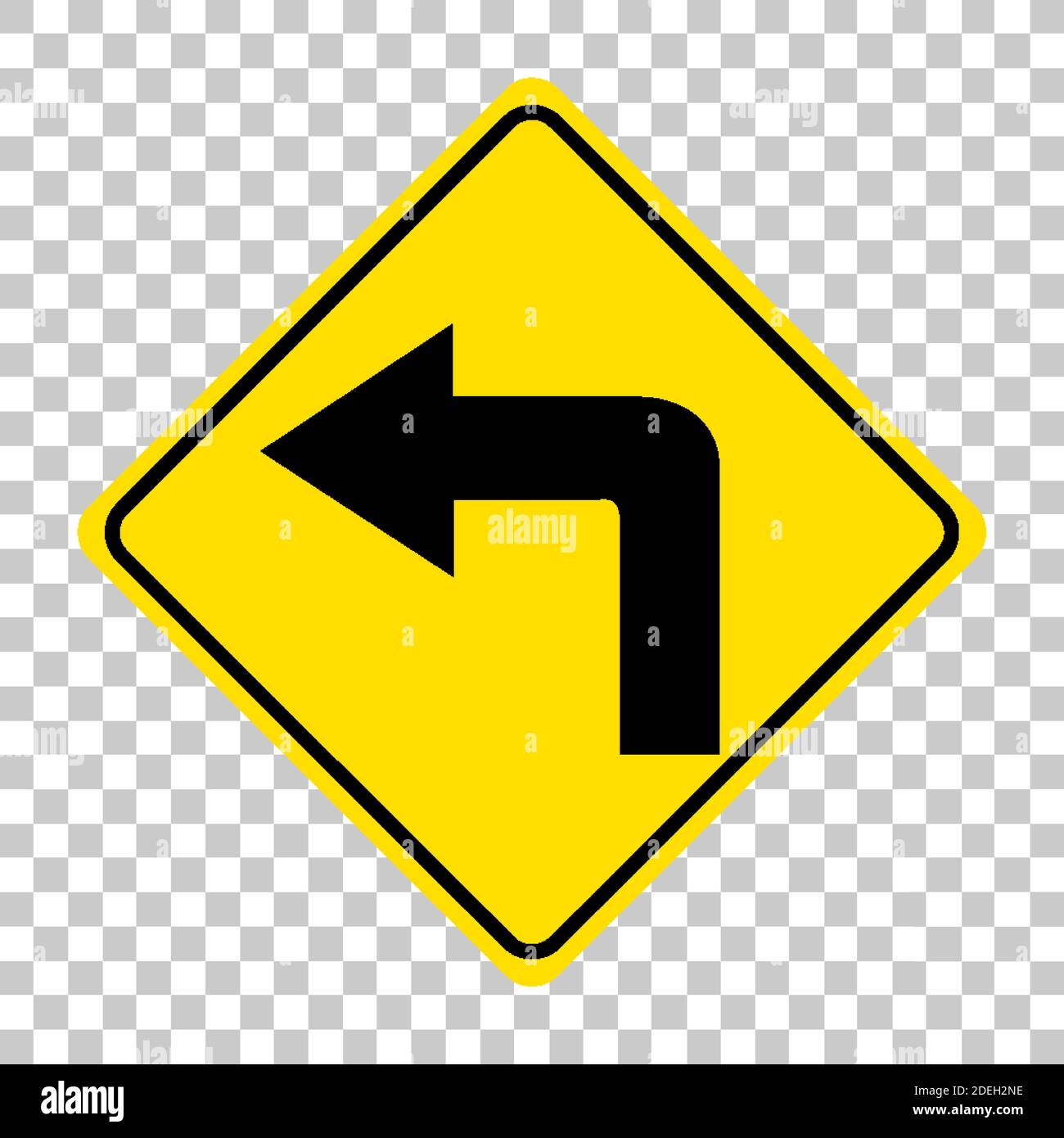 Yellow traffic warning sign on transparent background illustration ... Yellow traffic warning sign on transparent background illustration ...