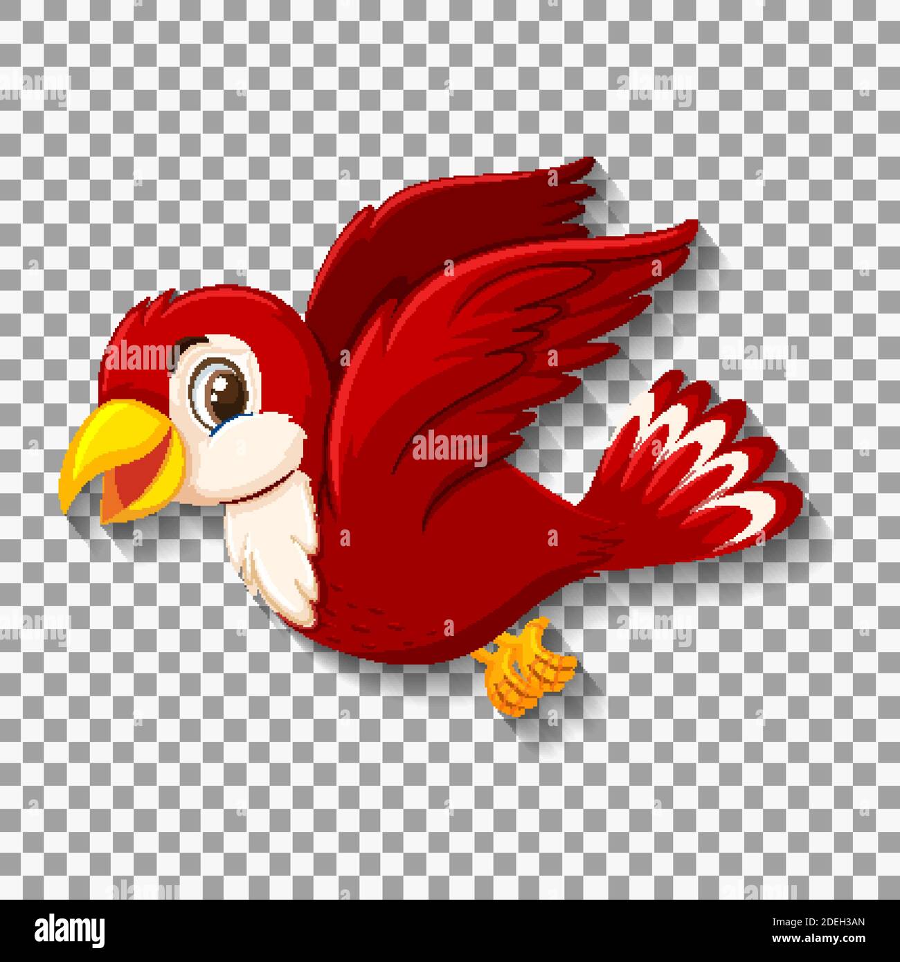 Cute red bird cartoon character illustration Stock Vector Image & Art ...