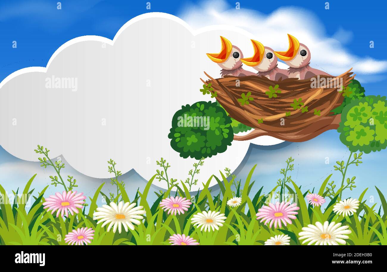 Bird in nature banner template illustration Stock Vector Image & Art ...