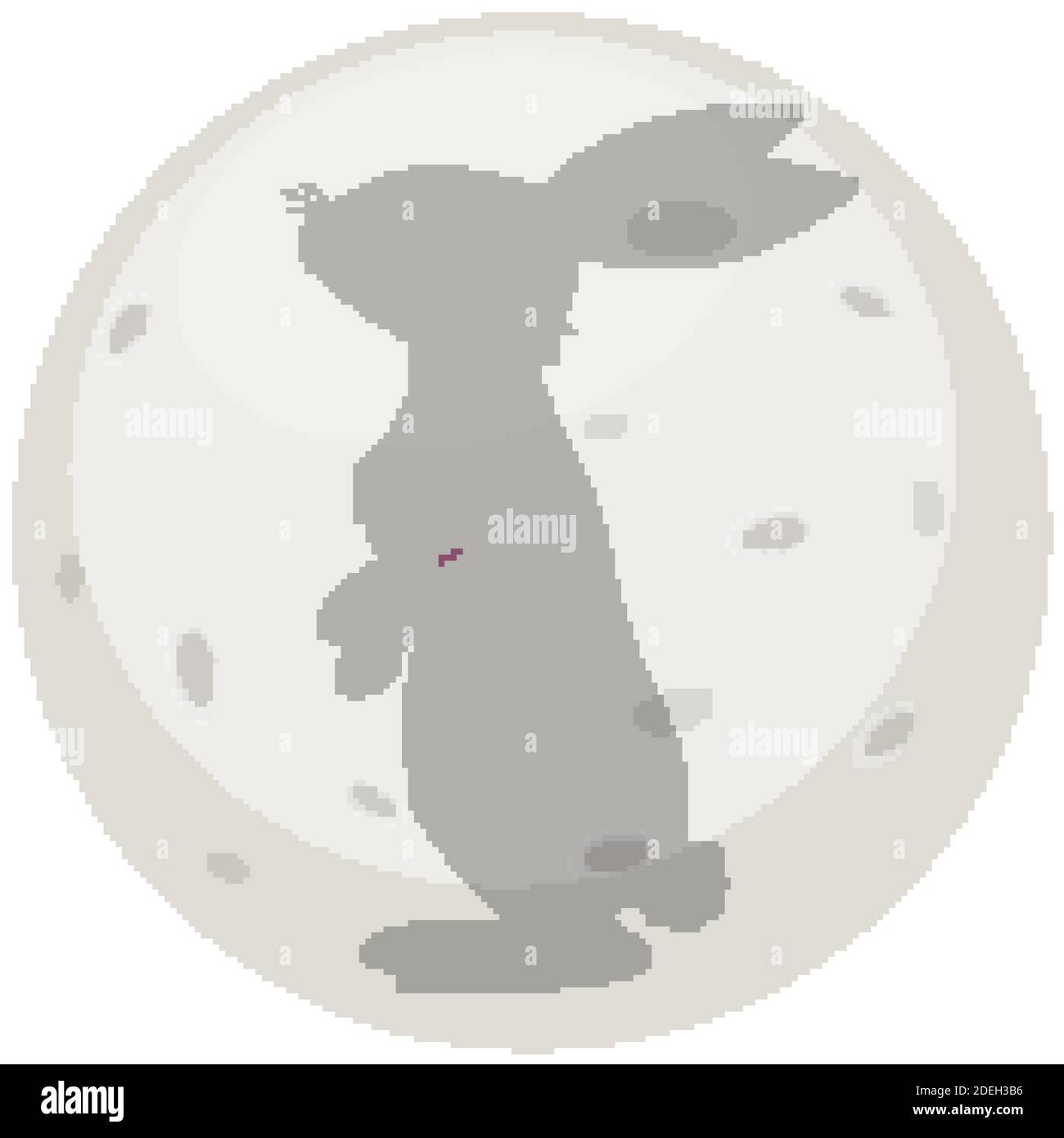 Simple bunny on the moon cartoon illustration Stock Vector Image & Art ...