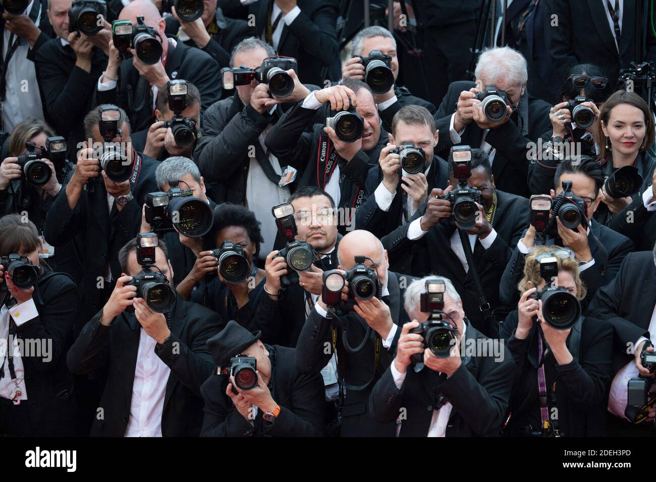 Photographers during the A Hidden Life Premiere as part of the 72nd ...