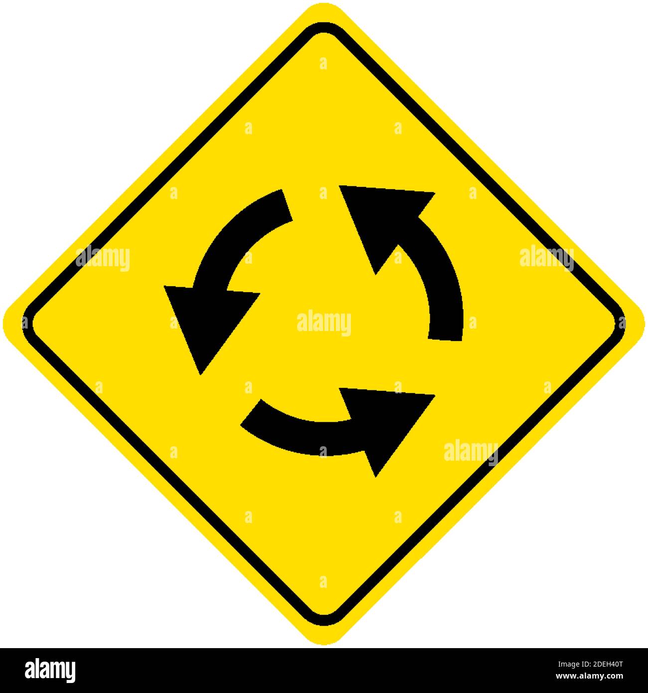 Roundabout sign isolated on white background illustration Stock Vector ...