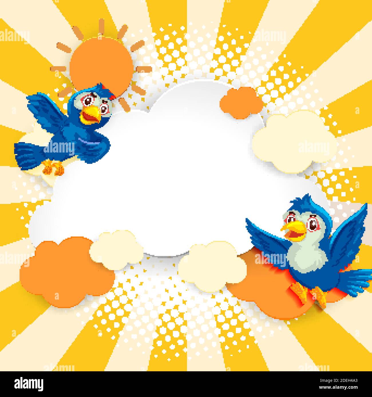 Bird fancy banner comic cartoon style illustration Stock Vector Image ...