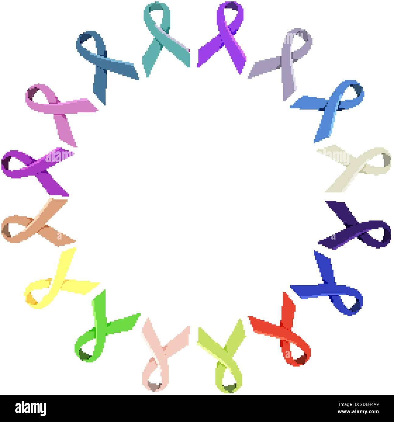 Set of different color ribbons isolated on white background isolated on ...