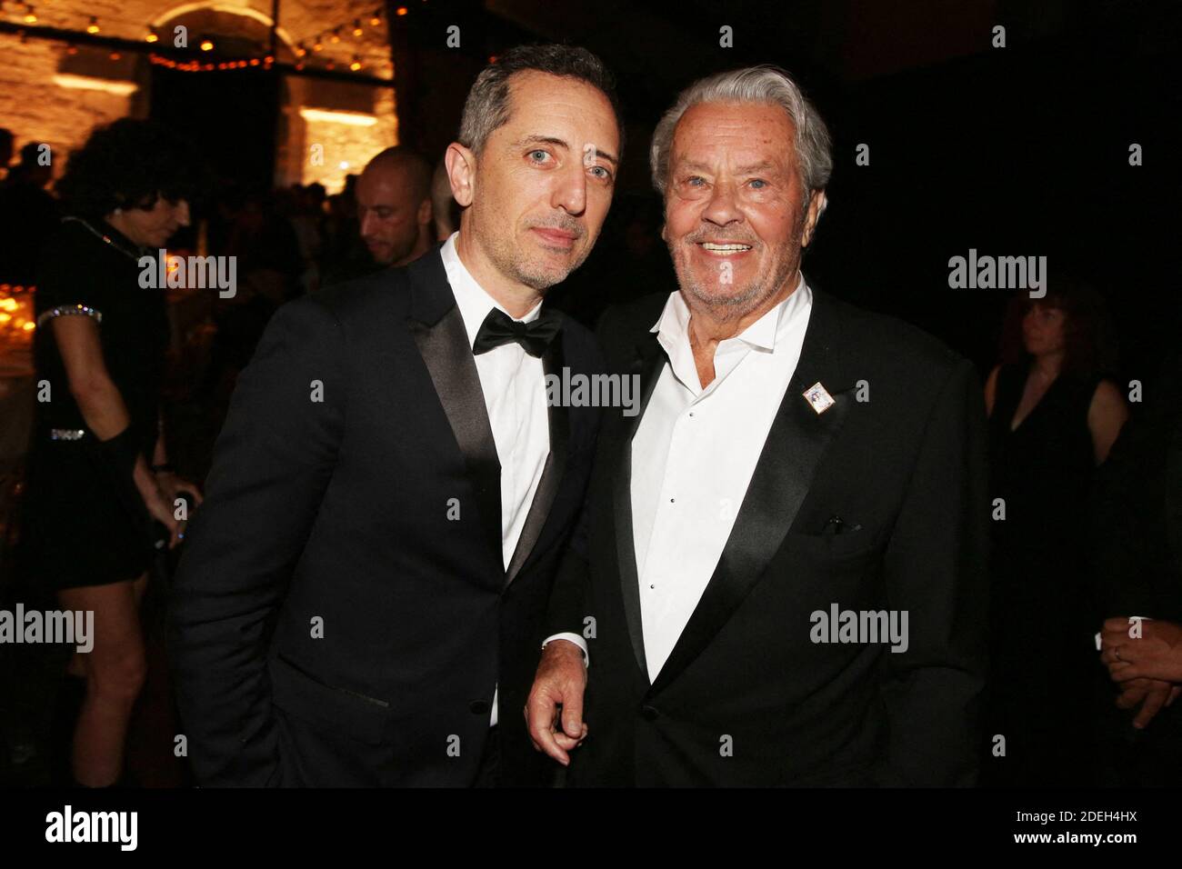 Gad Elmaleh and Alain Delon attending the Kering Women In Motion dinner ...