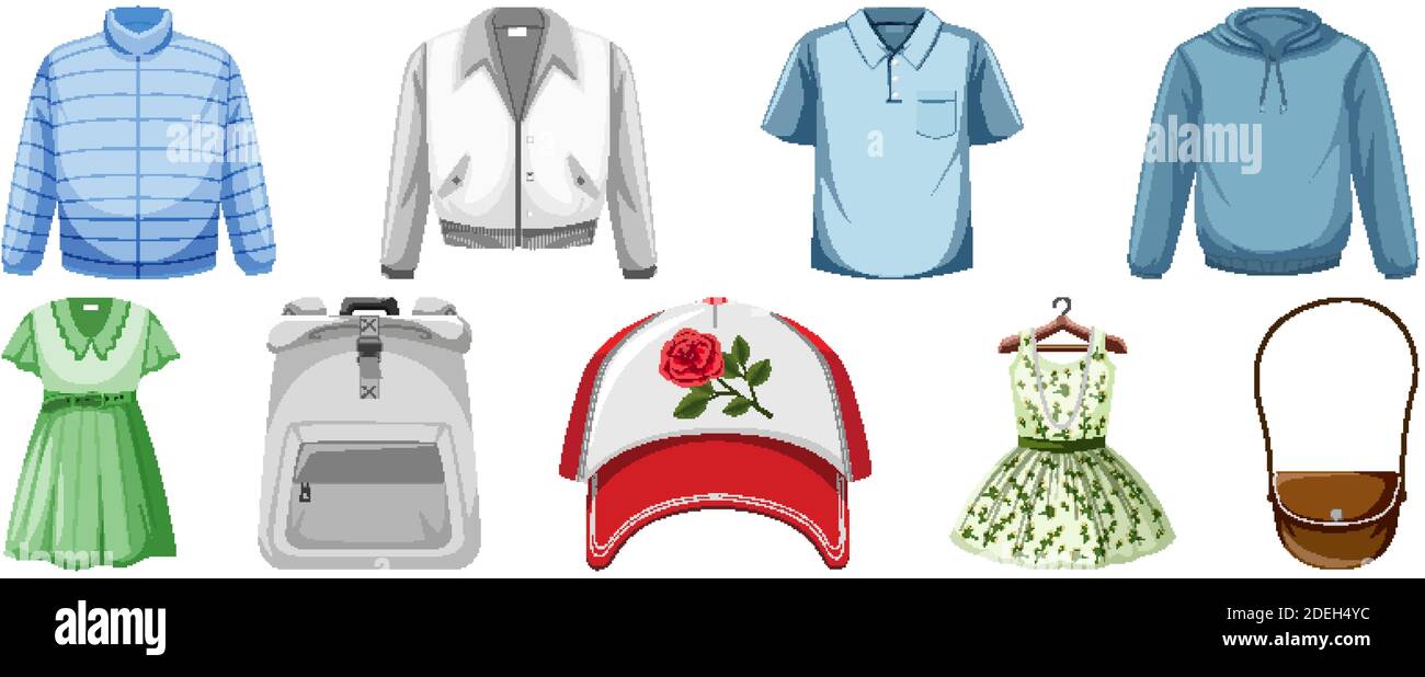 Set of clothes mock up illustration Stock Vector Image & Art - Alamy