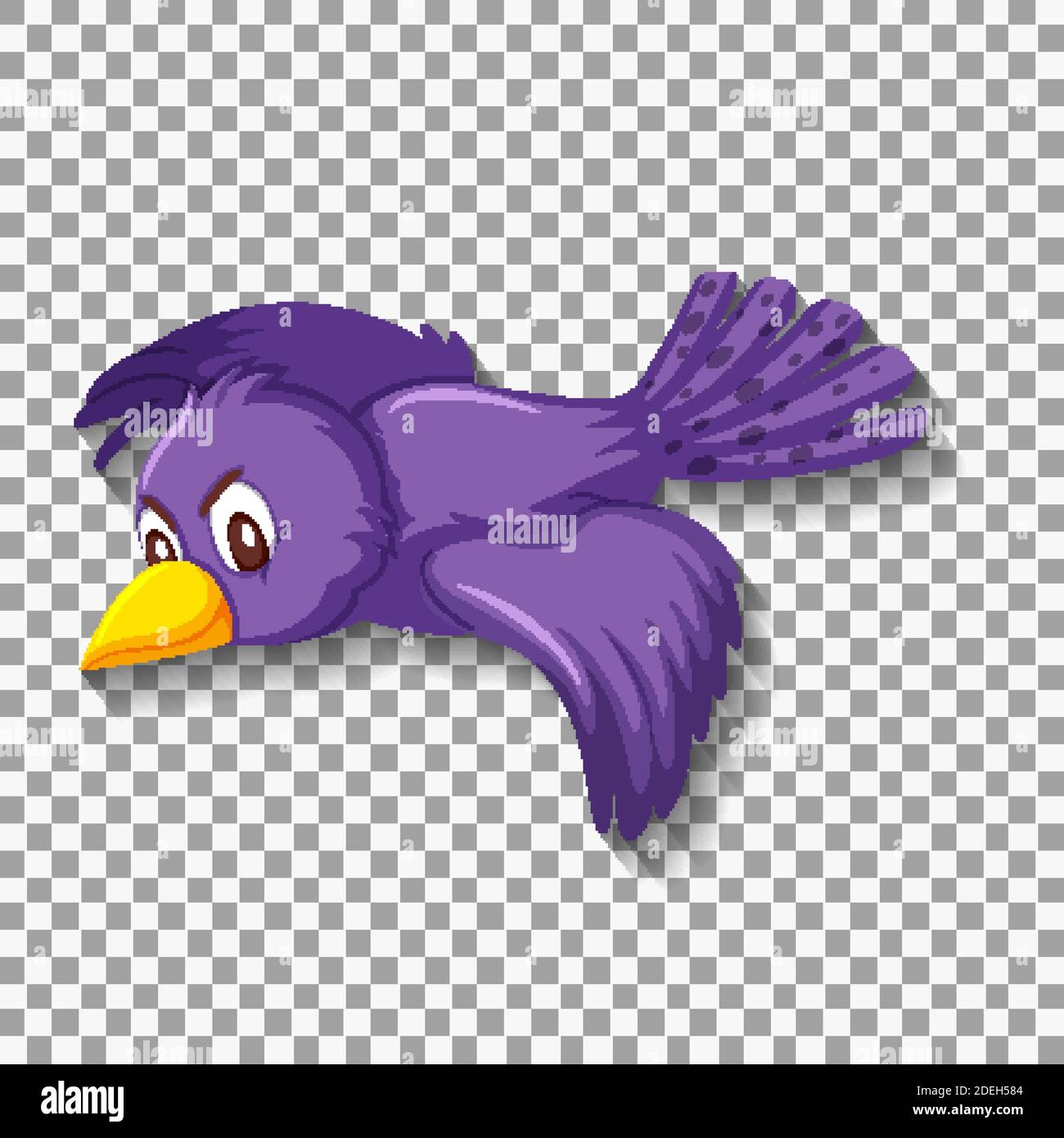 Cute purple bird cartoon character illustration Stock Vector Image ...