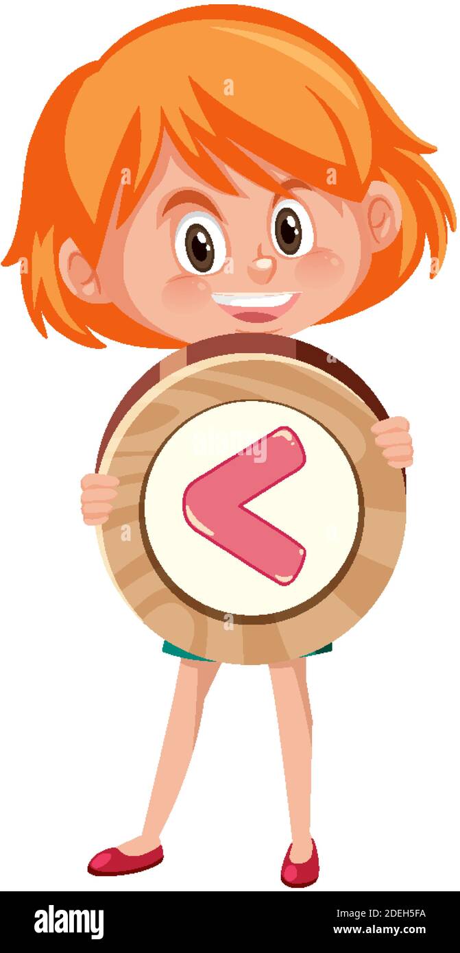 Student girl holding basic math symbol or sign cartoon character ...