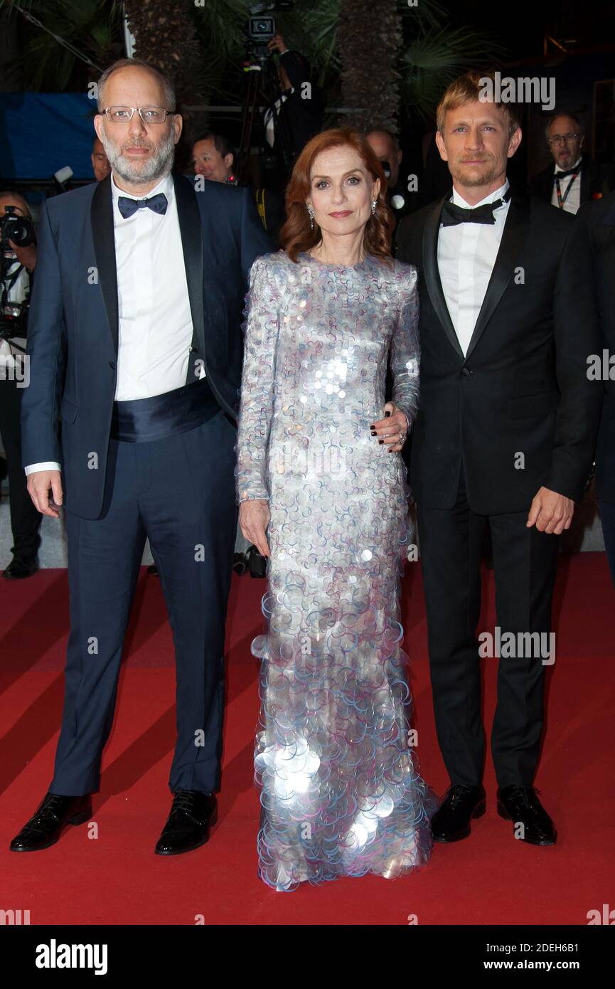 Isabelle Huppert and Jeremie Renier arriving on the red carpet of ...