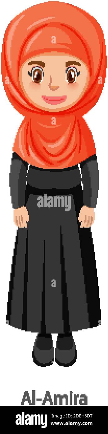 A woman wearing Al-Amira Islamic traditional veil cartoon character ...