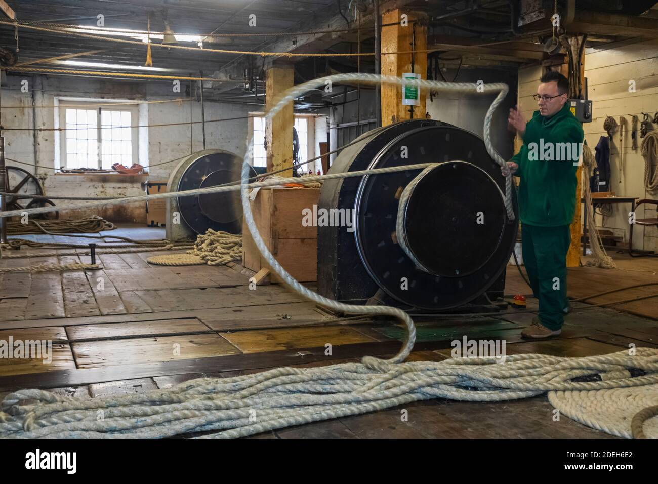 England, Kent, Chatham, The Historic Dockyard, The Historic Ropery ...