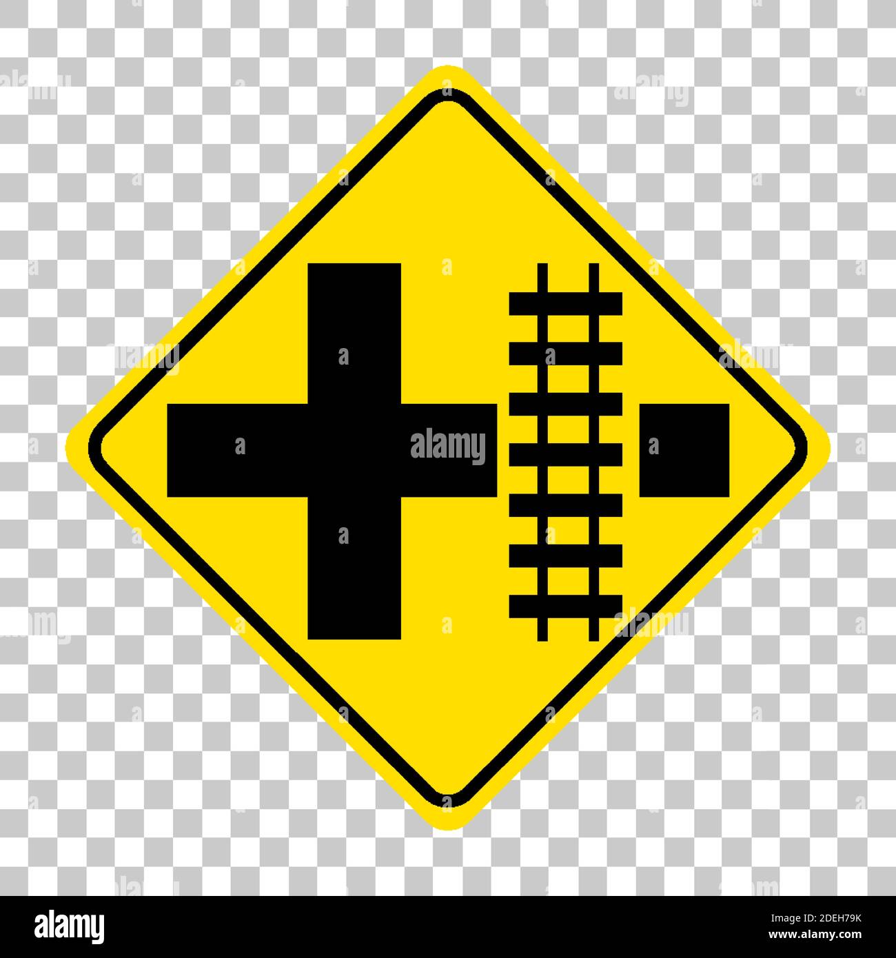 Yellow traffic warning sign on transparent background illustration ...