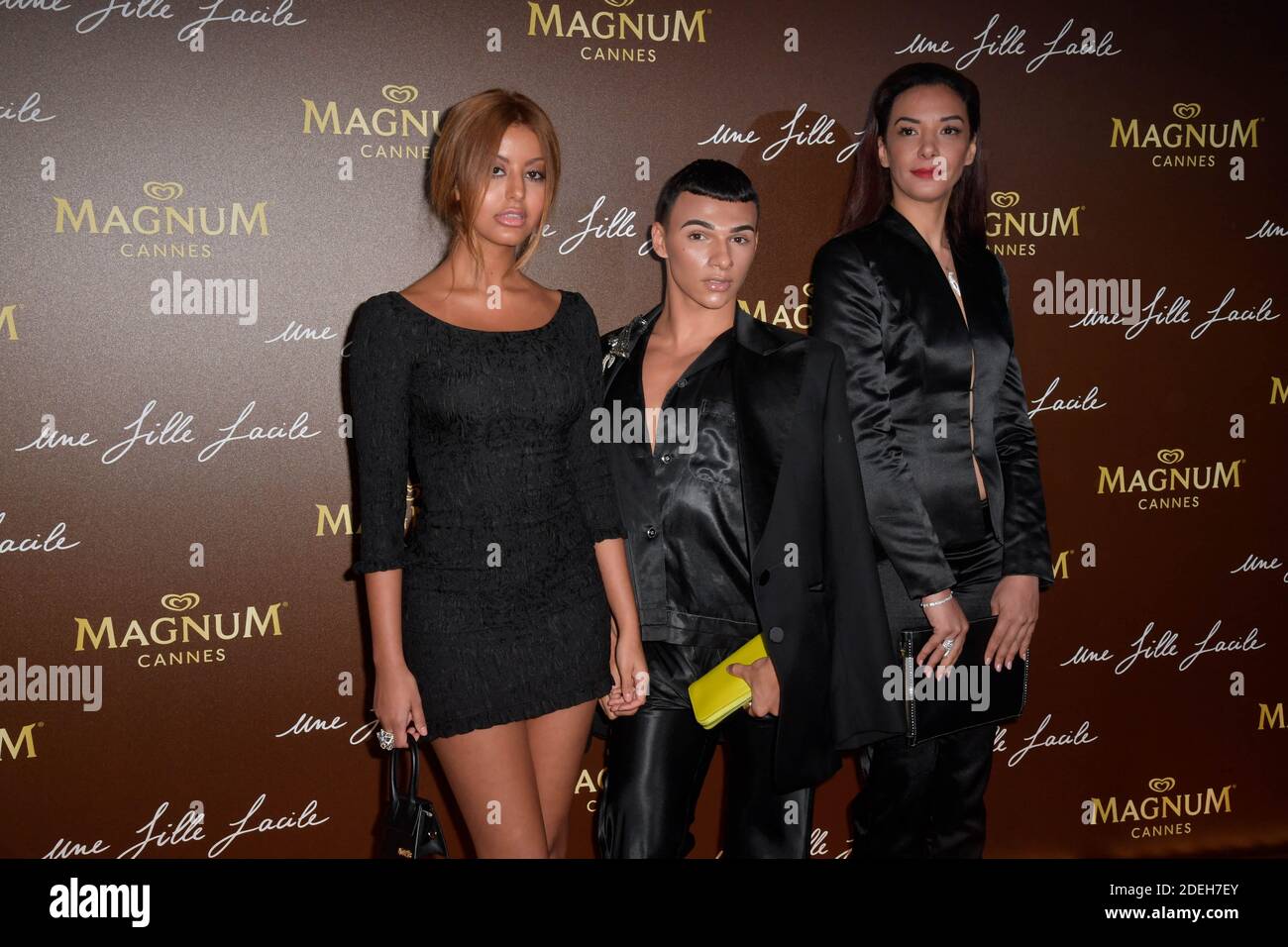 Zahia Dehar and actors attending the photocall for the movie Une Fille ...