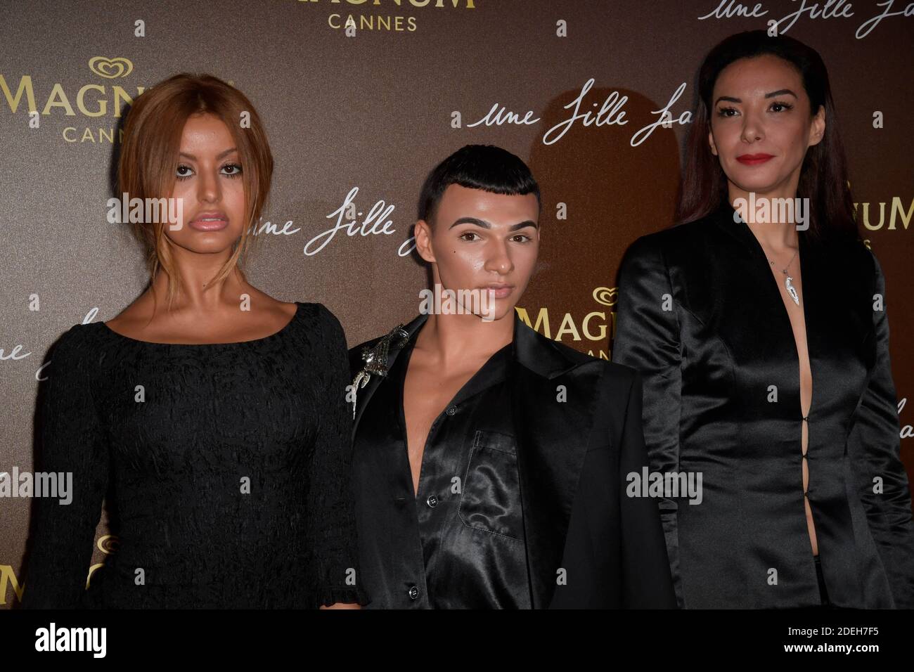 Zahia Dehar and actors attending the photocall for the movie Une Fille ...