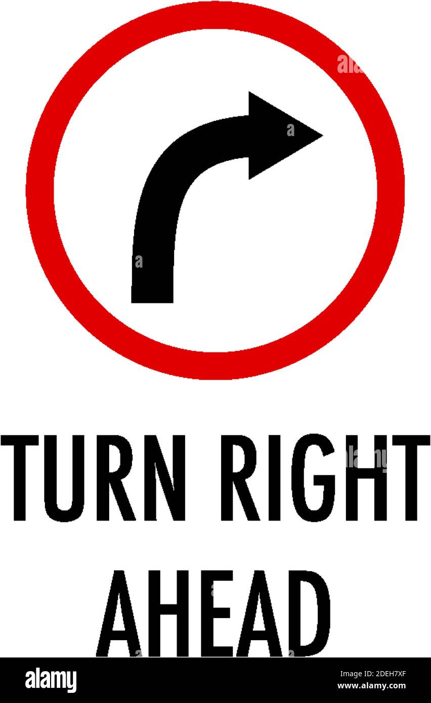 Turn right sign on white background illustration Stock Vector Image ...