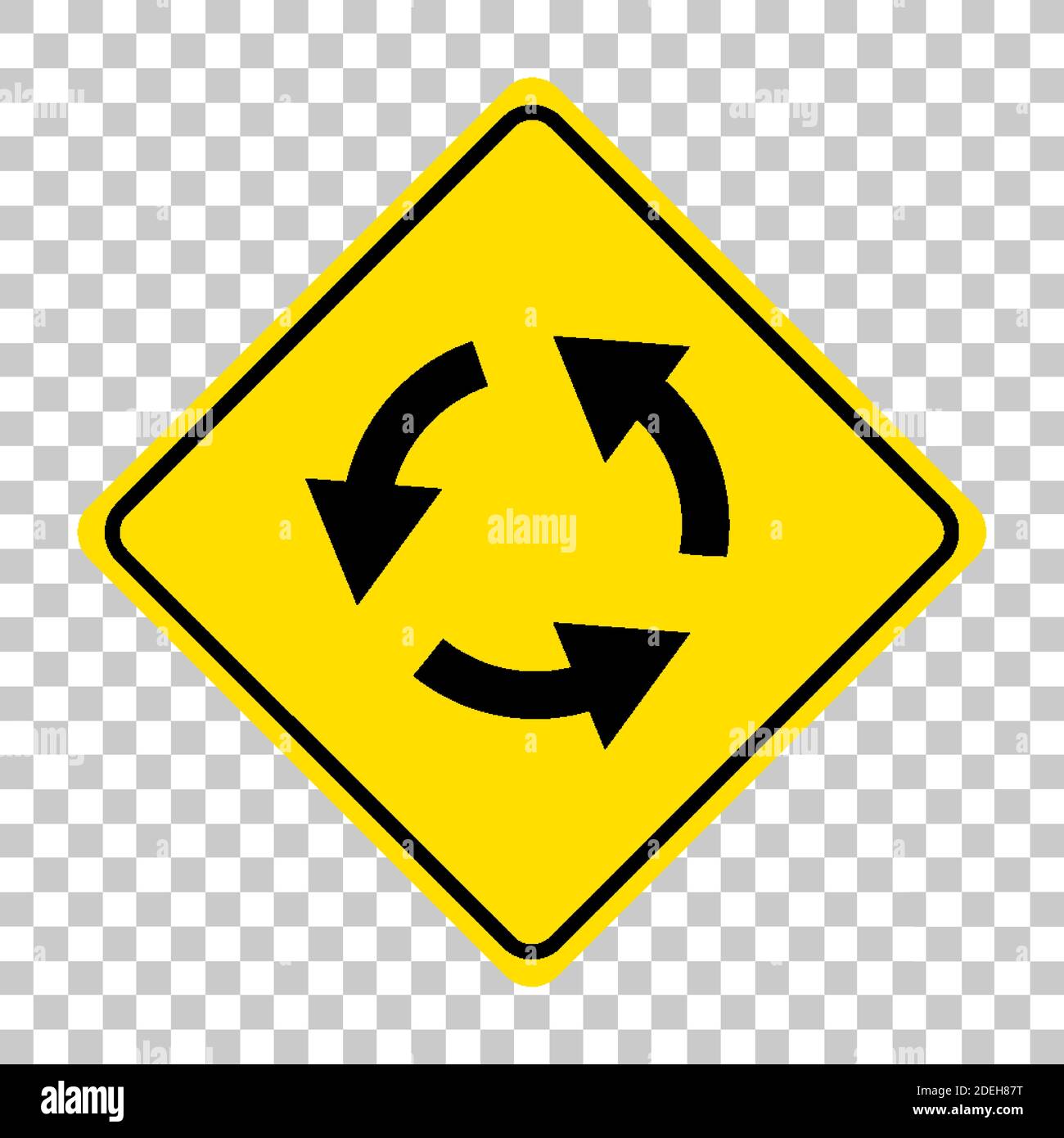 Roundabout sign isolated on transparent background illustration Stock ...