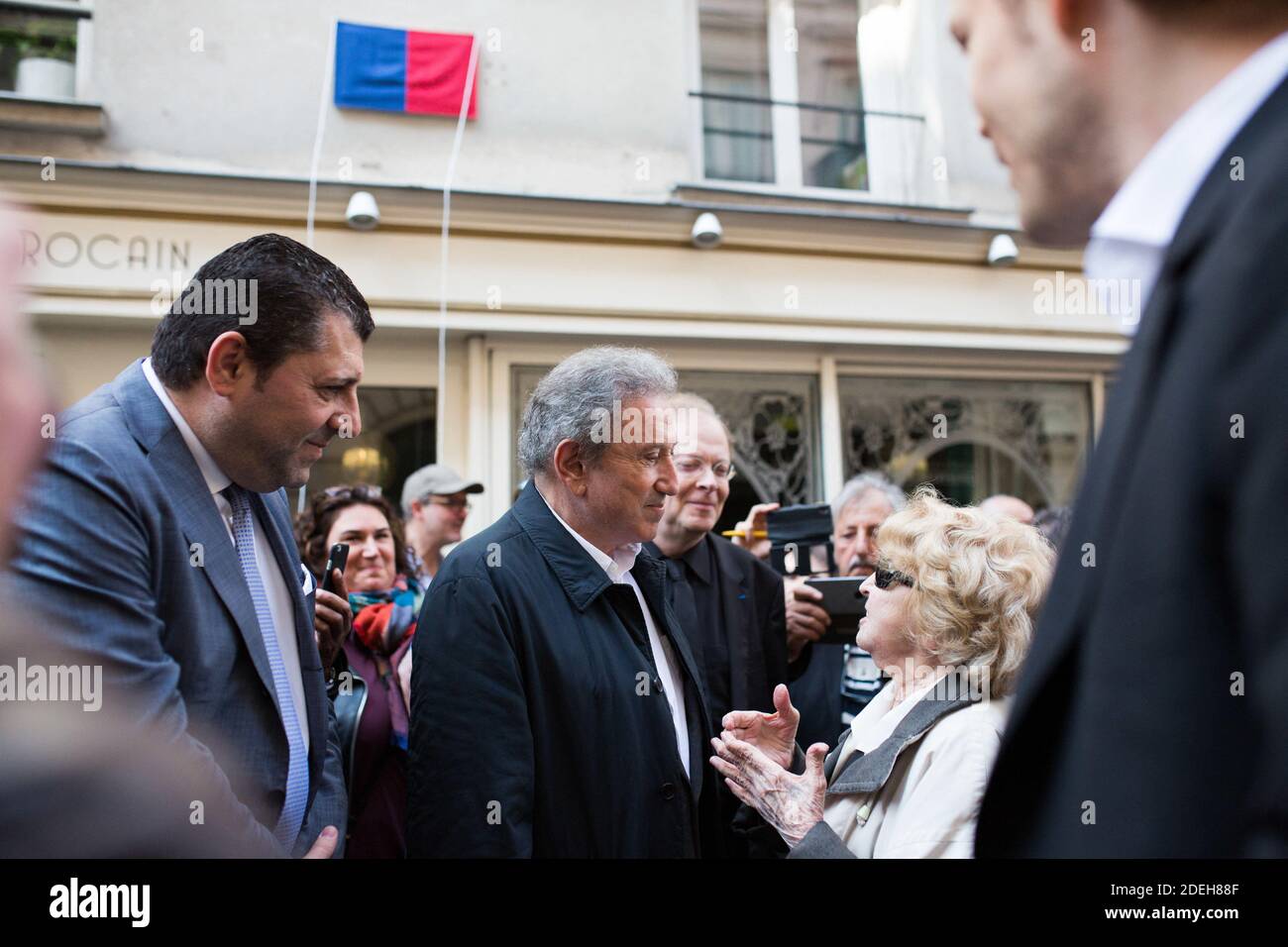 Michel Drucker, french TV presentator and Aida Aznavour, sister of ...