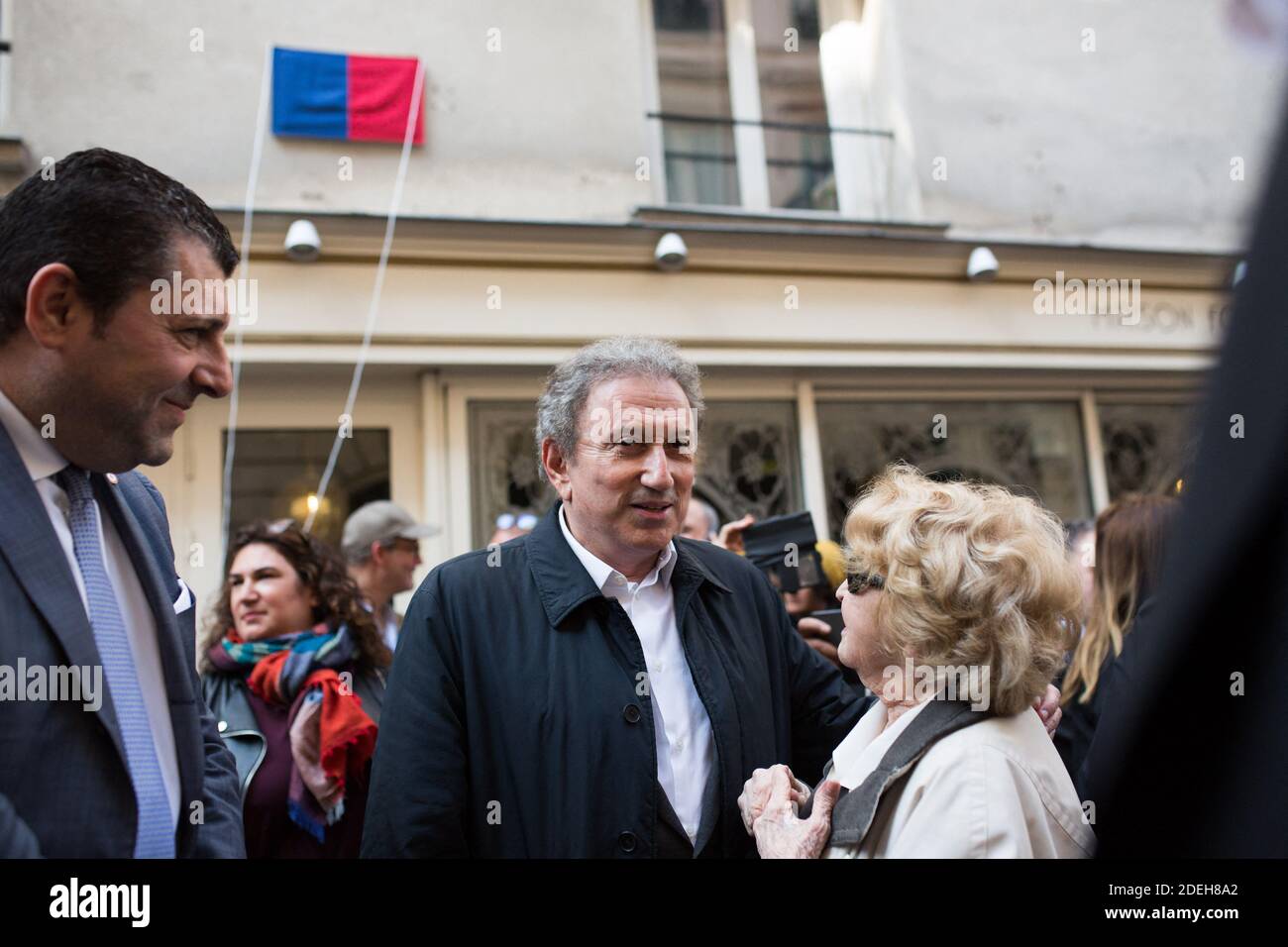 Michel Drucker, french TV presentator and Aida Aznavour, sister of ...