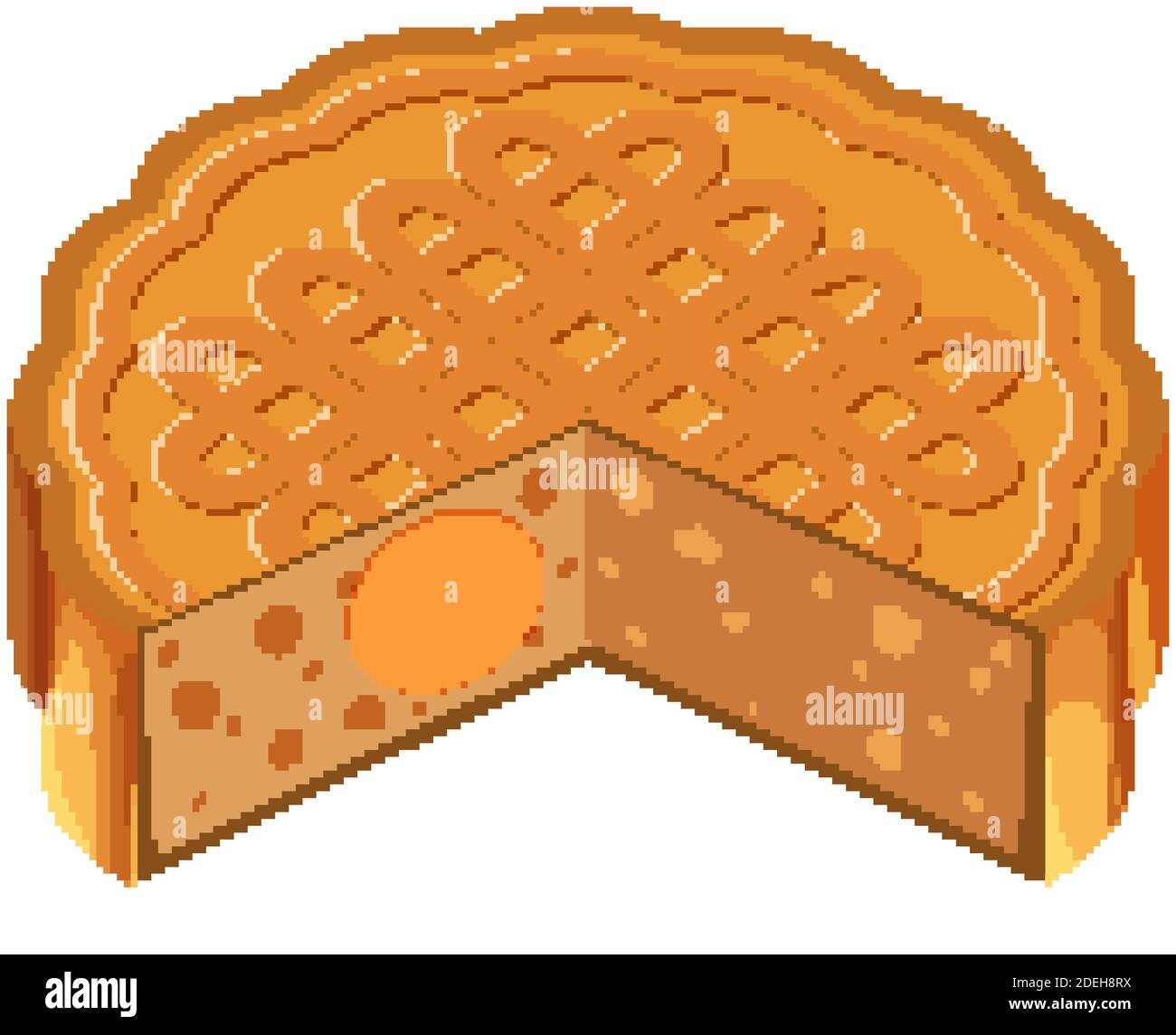 Isolated mooncake on white background illustration Stock Vector Image ...