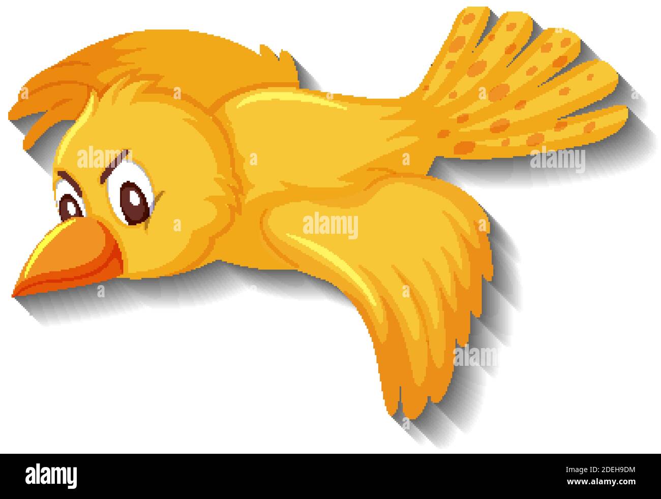 Cute yellow bird cartoon character illustration Stock Vector Image ...