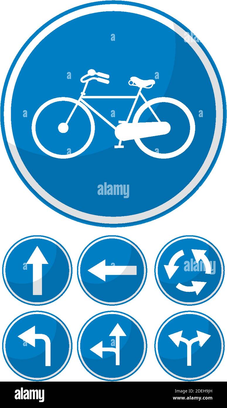 Blue traffic sign on white background illustration Stock Vector Image ...