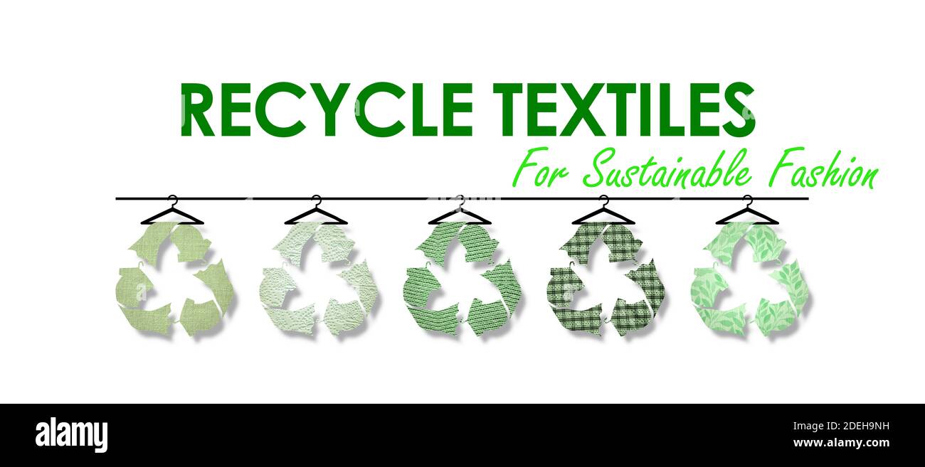 Recycle textiles for sustainable fashion text with recycle clothes ...
