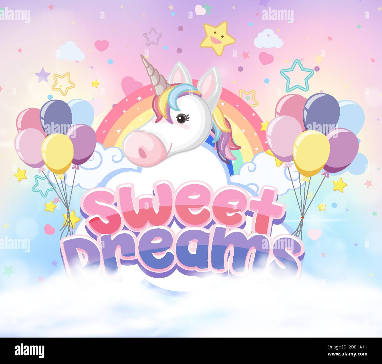 Unicorn icon on magic pastel background illustration Stock Vector Image ...