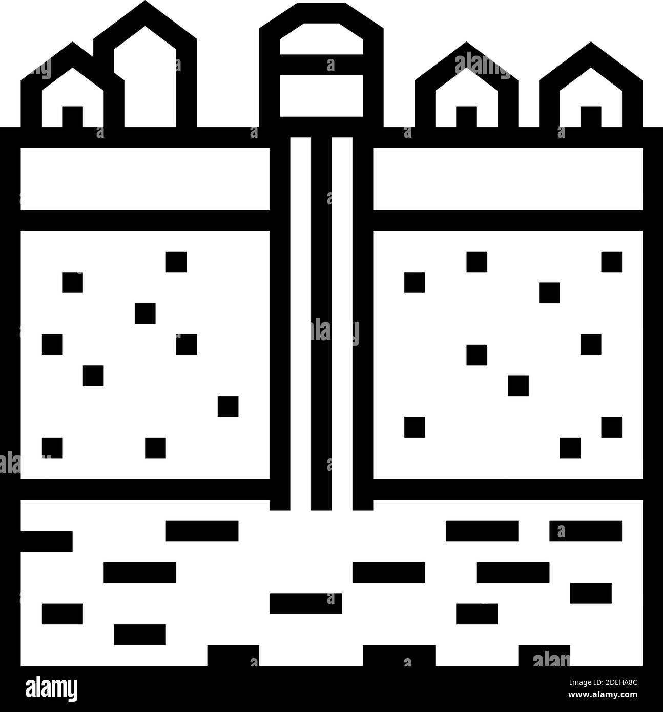 groundwater extraction line icon vector illustration Stock Vector Image ...