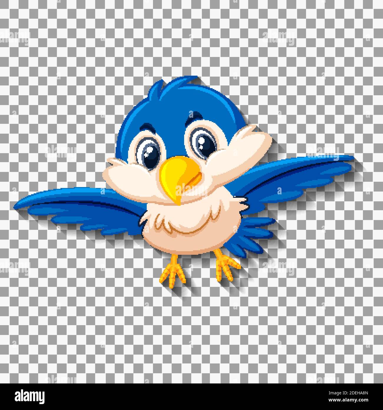 Cute blue bird cartoon character illustration Stock Vector Image & Art ...
