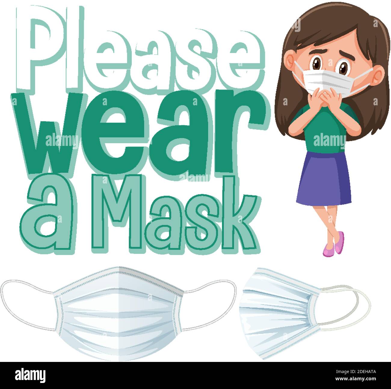 Please wear mask sign illustration Stock Vector Image & Art - Alamy
