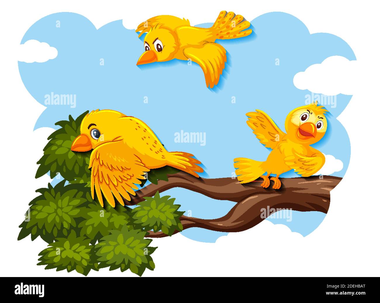 Happy bird flying in nature illustration Stock Vector Image & Art - Alamy