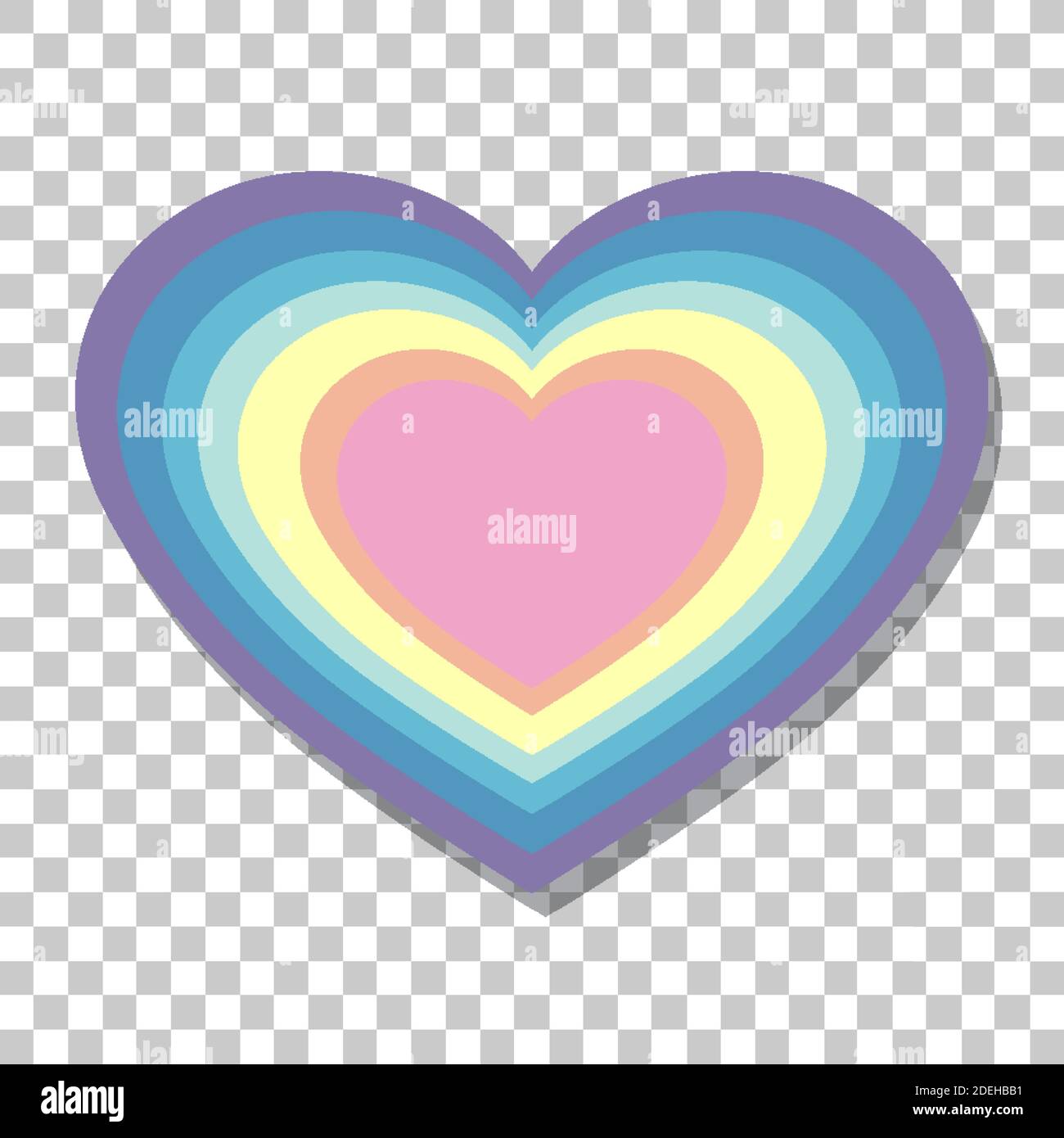 Pastel rainbow heart isolated on transparent background illustration Stock Vector Image & Art ...