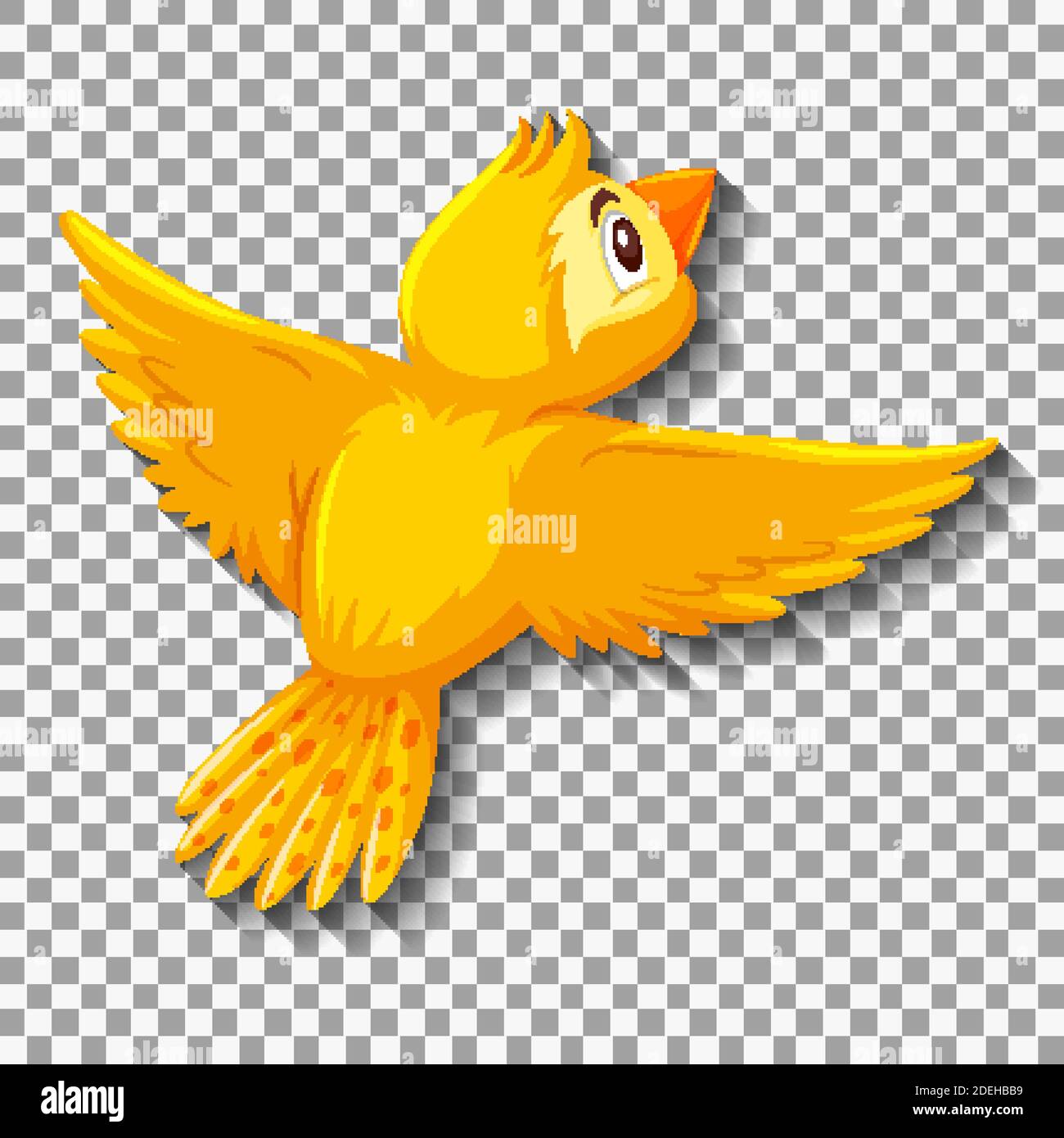 Cute yellow bird cartoon character illustration Stock Vector Image ...