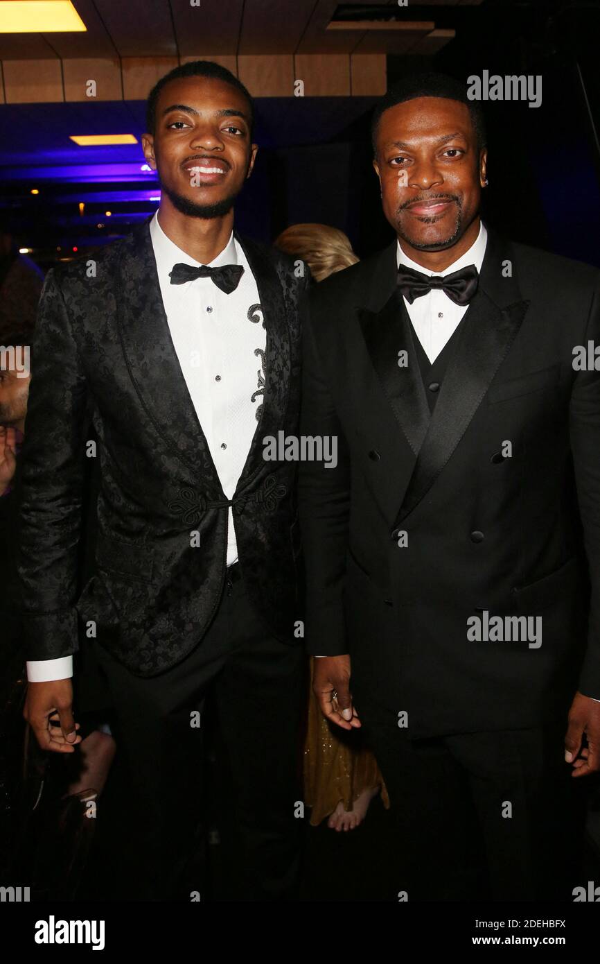 Exclusive - Chris Tucker and his son attending the Heart Fund party ...
