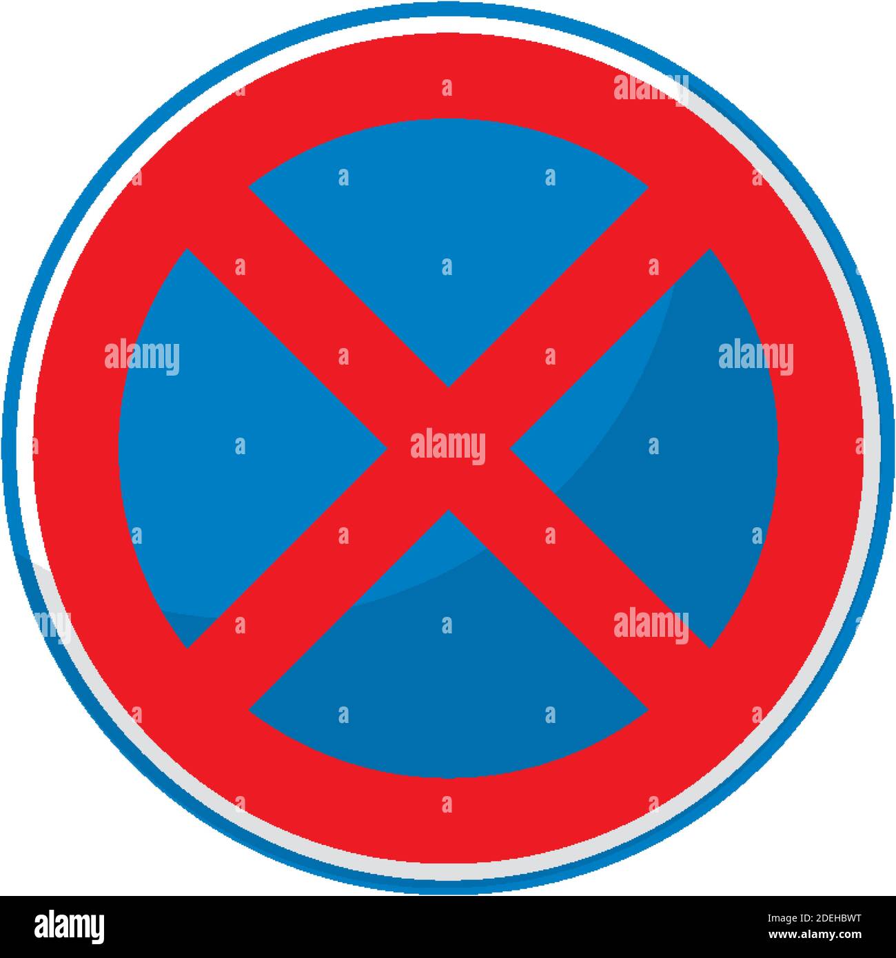 No stopping sign isolated on white background illustration Stock Vector ...