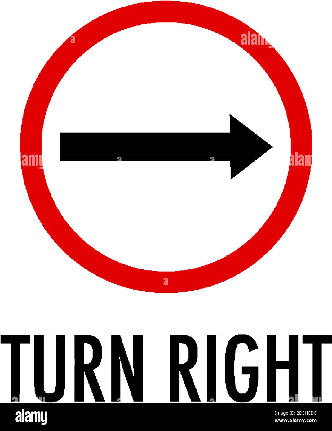 Turn right sign on white background illustration Stock Vector Image ...
